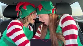As Horny Elves Cumming In Drive Thru With Remote Controlled Vibrators