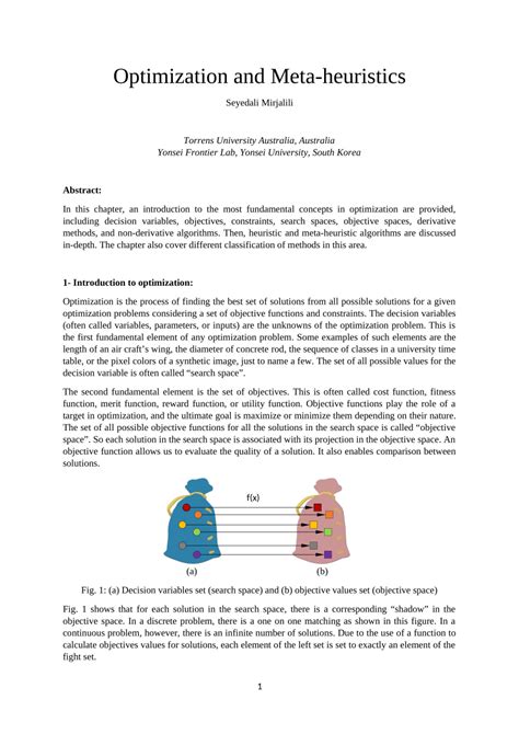 pdf optimization and metaheuristics