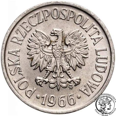 Polska PRL 20 Groszy 1966 St 1 Archiwum Niemczyk Pl