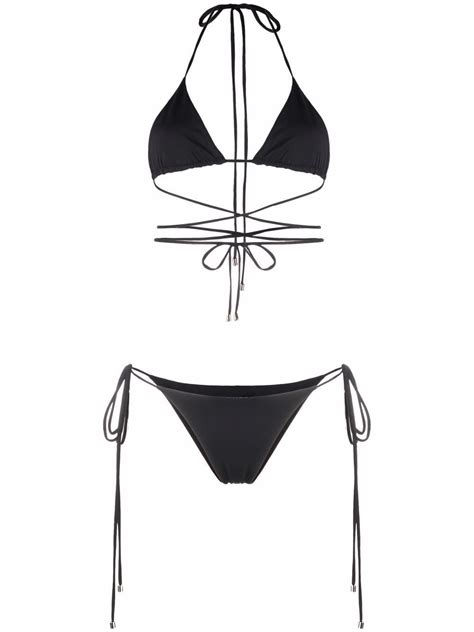 Black Wraparound Bikini Set From Manokhi Featuring Wraparound Style
