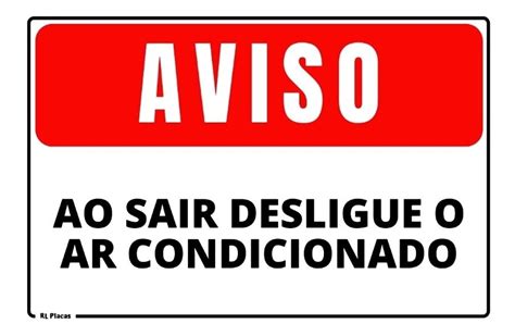 Adesivo Ao Sair Desligue O Ar Condicionado 15 Cm X 20 Cm MercadoLivre