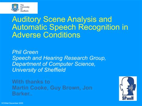 auditory scene analysis and automatic speech recognition