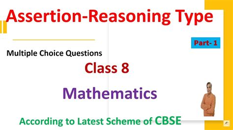 Multiple Choice Question Class 8 Mathematics Assertion Reason Type
