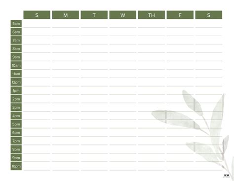 Printable Hourly Planner