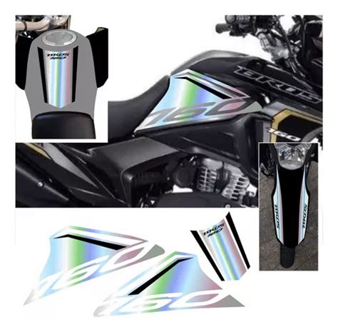 Adesivo Bros Kit Adesivos Hologr Fico Moto Preta