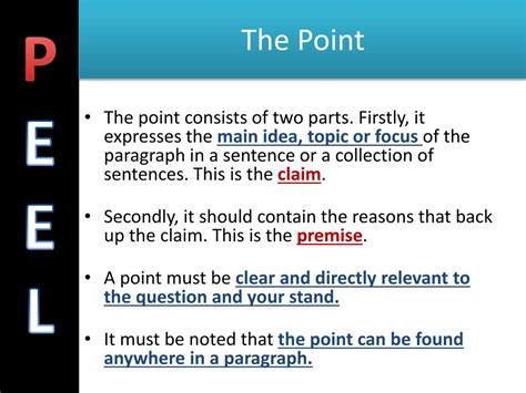 PPT Structuring An Argument Paragraph Structure PEEL PowerPoint