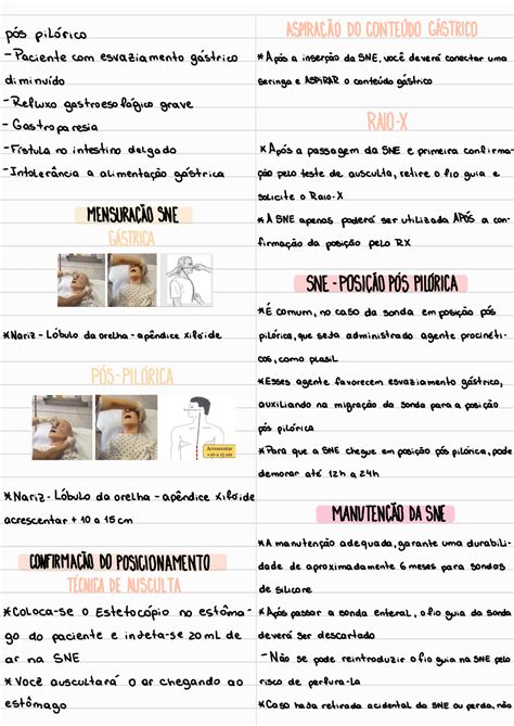 Resumo Sondagem Nasoenteral e Nasogástrica Enfermagem