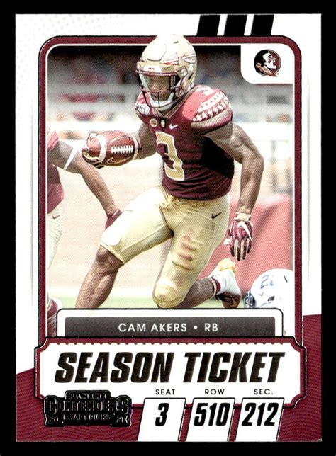 Cam Akers 2021 Panini Contenders Draft Picks Card 57 Florida State