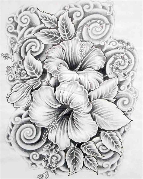 Floral Print Pencil Drawing At Viizarablog Blog