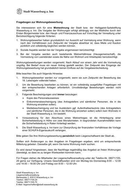 Fragebogen Zur Wohnungsbewerbung Pdf Datei