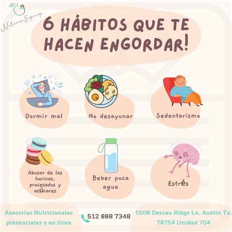 Hábitos que te hacen engordar Nutrición Espinoza