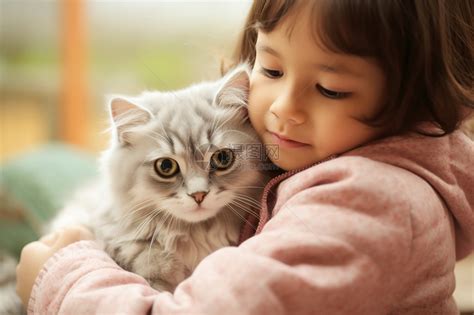 女孩抱着宠物猫高清图片下载 正版图片600206290 摄图网