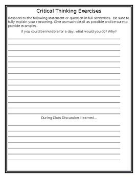 Critical Thinking Worksheets Facts Process Logic Outcomes