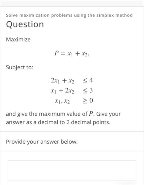 solved solve maximization problems using the simplex method