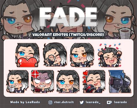Fade Valorant Agent Emotes X9 Premade Emotes Twitch Discord Youtube