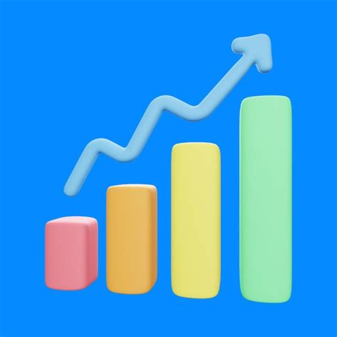 Psd crecimiento análisis 3d icono Archivo PSD Premium