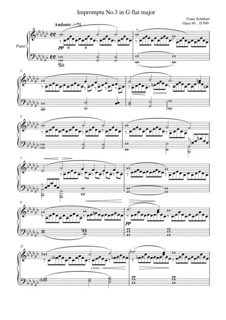Schubert Impromptu No In G Flat Major D Op Arr Mps By