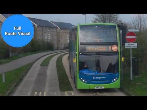 Stagecoach East Cambridgeshire Busway B Full Route Visual Peterborough