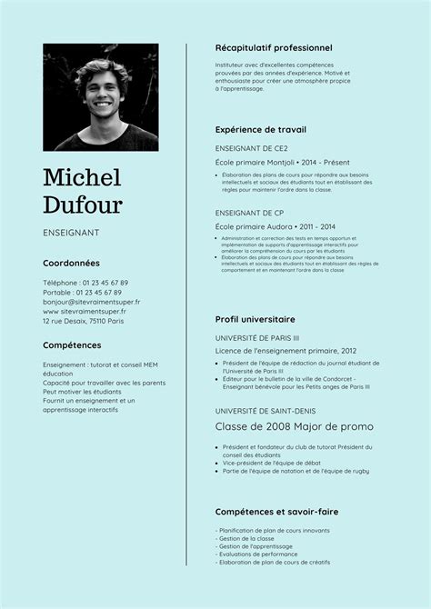 CV académiques les plus beaux modèles du Web Canva