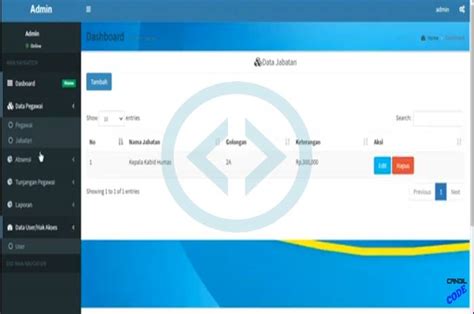 Source Code Sistem Informasi Absensi Dan Penggajian Pegawai Berbasis