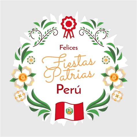 Free Vector Flat Fiestas Patrias De Peru Illustration
