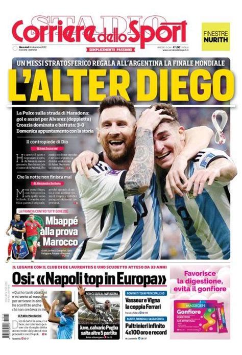 PRIMA PAGINA CdS Campania Osi Napoli Top In Europa