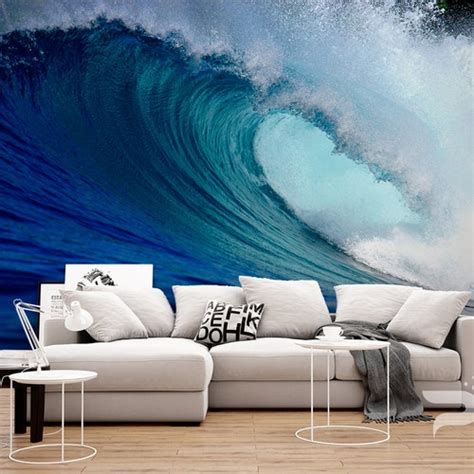 Removable Wallpaper Mural Peel Stick Beautiful Ocean Wave Etsy