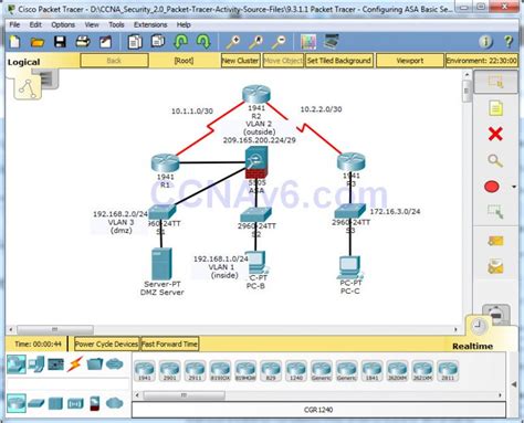 9 3 1 1 Packet Tracer Configuring ASA Basic Settings And Firewall