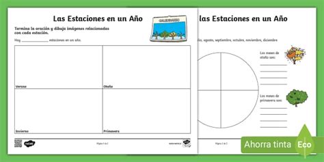 Guía de Trabajo Meses y Estaciones en un Año Twinkl