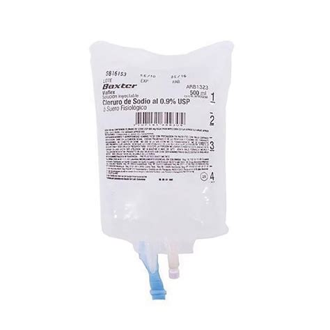 Cloruro de sodio 0 9 bolsa x 500ml solución inyectable Baxter