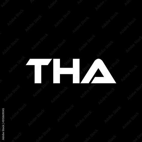 THA Letter Logo Design With Black Background In Illustrator Vector