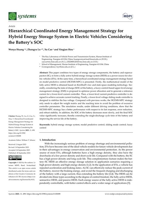 pdf hierarchical coordinated energy management strategy for hybrid energy storage system in