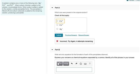 Solved Review Consta A Solution Contains One Or More Of Chegg