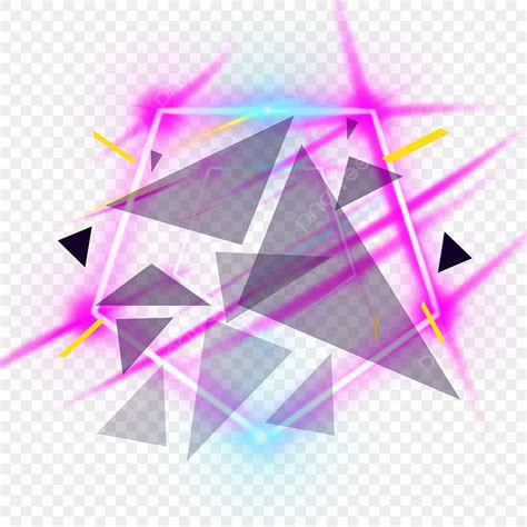 Borde Geométrico De Neón PNG dibujos Geometría Luces De Neón Efecto