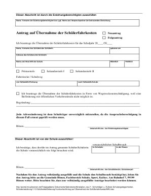 Ausfüllbar Online Antrag auf bernahme der Schlerfahrkosten Fax Email