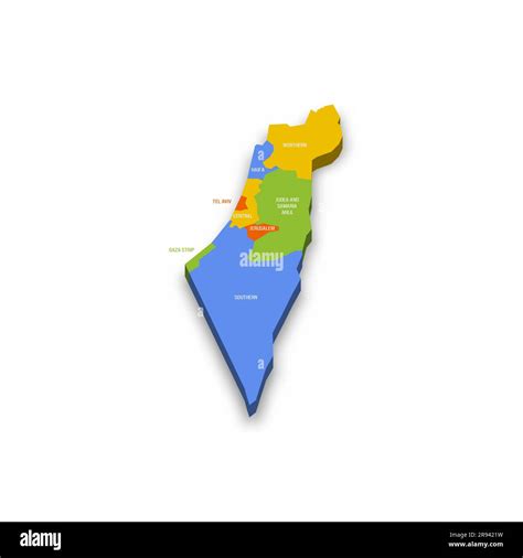 Israel Political Map Of Administrative Divisions Districts Gaza