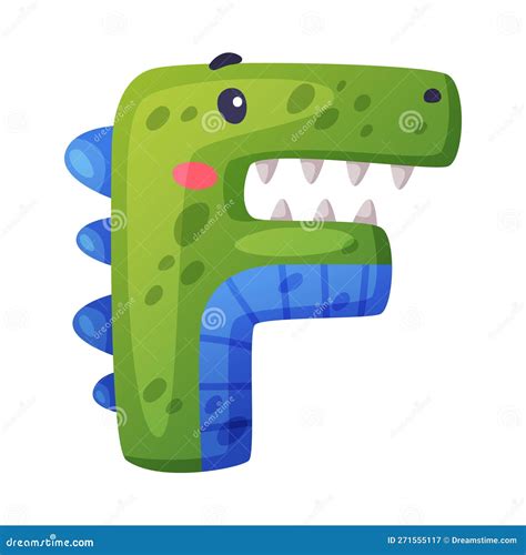 F Consonant Letter Dino Font Dinosaur Alphabet Cute Dino Effect