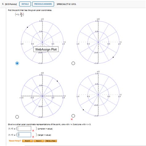 solved plot the point that has the given polar coordinates