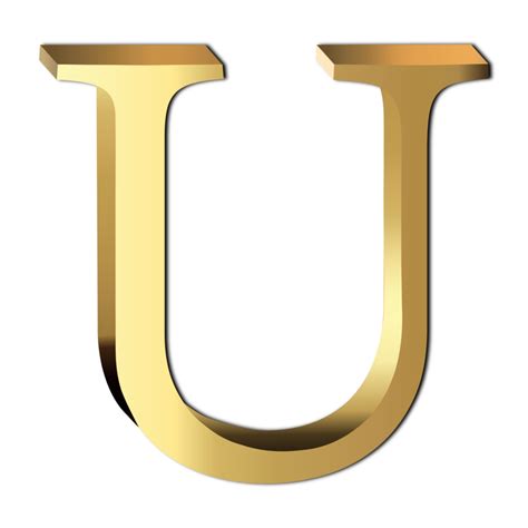 Golden Letter U 25322793 PNG