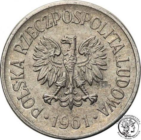 Polska PRL 20 Groszy 1961 St 1 1 Archiwum Niemczyk Pl