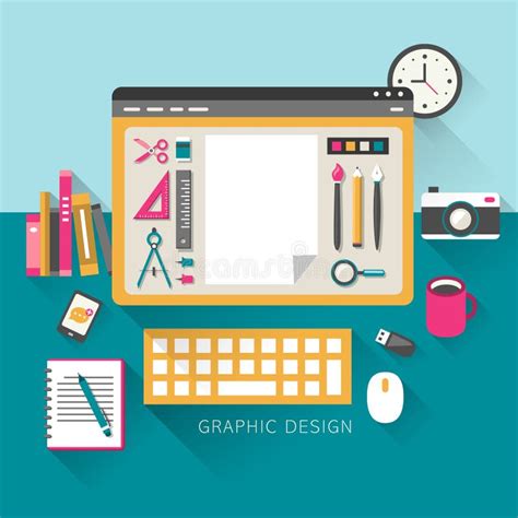 Conceptos De Diseño Planos Para El Diseño Gráfico Dibujo Digital