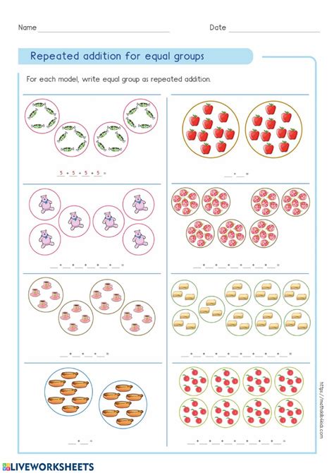 Multiplication As Repeated Addition Worksheets