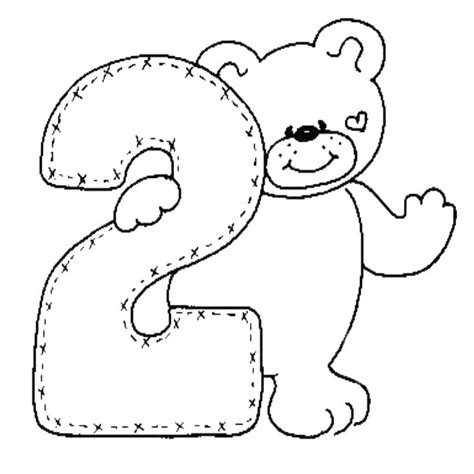 Desenhos de Número 2 Fácil para Colorir e Imprimir ColorirOnline