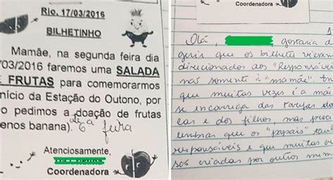 Resposta de mãe ao bilhete da escola viraliza Papais também são