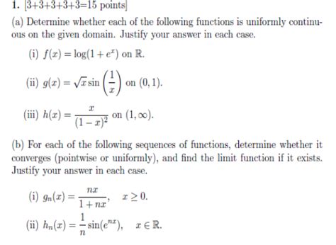 solved 1 3 3 3 3 3 15 points a determine whether each of