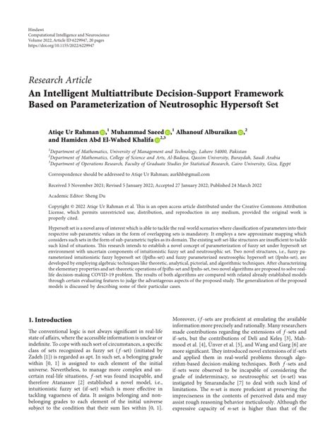 pdf an intelligent multiattribute decision support framework based on parameterization of