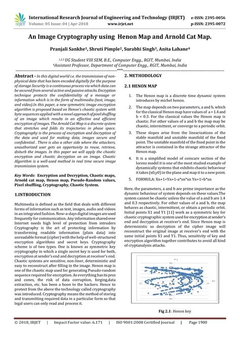 image encryption using henon map and arnold cat map pdf