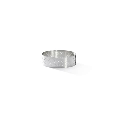 Cercle à tarte rond VALRHONA inox perforé Ht 2 cm acier inox