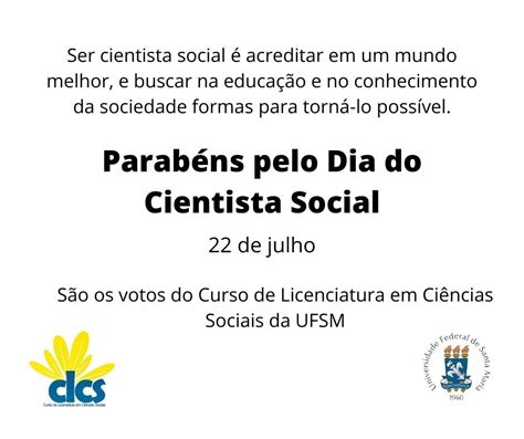 O Dia Do Cientista Social Comemorado Em De Julho Ci Ncias Sociais