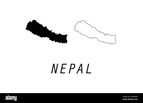 Nepal Map Outline Vector Illustration Stock Vector Image Art Alamy